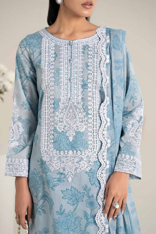 Maria B | Sky Blue - Printed Lawn With Chiffon Embroidered Dupatta ...